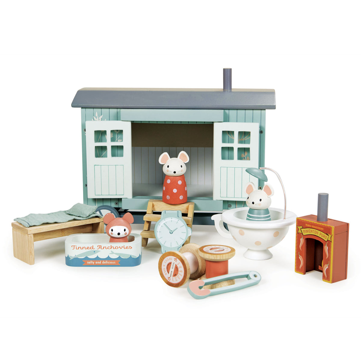 Wooden Mouse Family & House Play Set | Retro Kids
