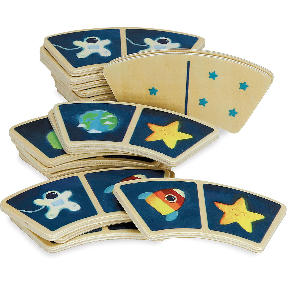 Wooden Space Domino Game | Retro Kids